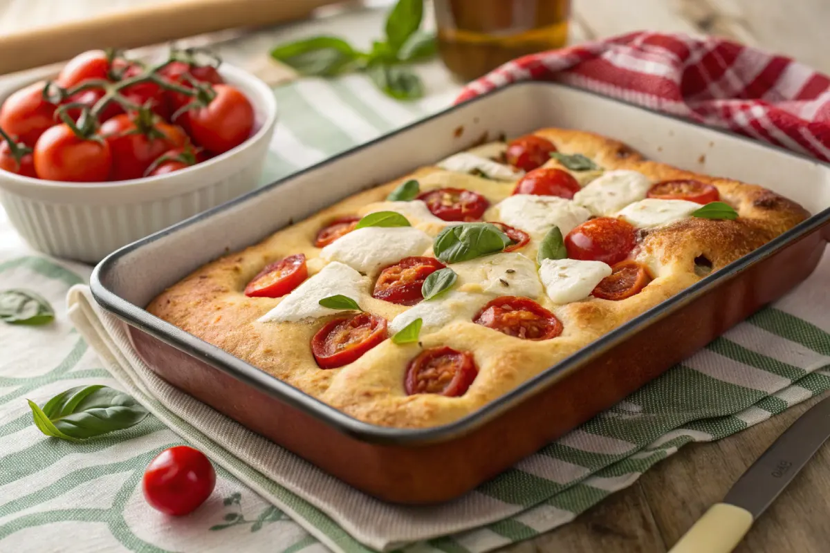 Focaccia Caprese: Delicie-se com o sabor italiano | Blog Receita Delicia