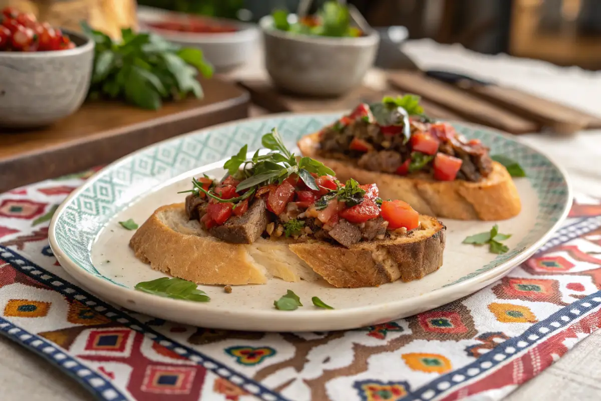 Bruschetta de Carne: Espetáculo de Sabores e Petisco Irresistível ...